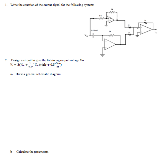 Solved Write the equation of the output signal for the | Chegg.com