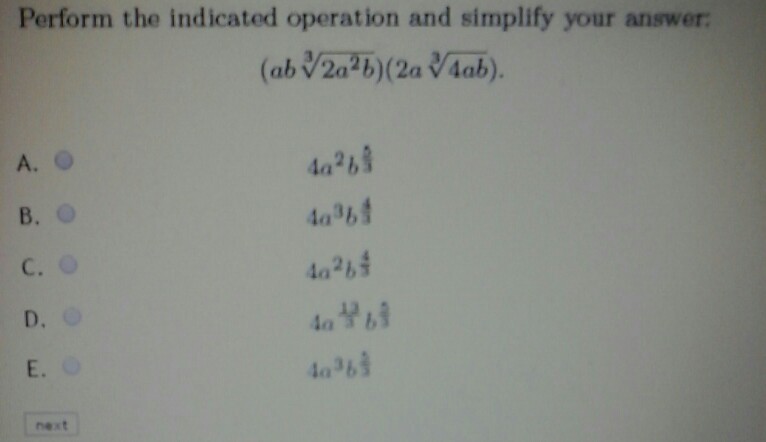 Solved Perform the Indicated operation and simplify your | Chegg.com