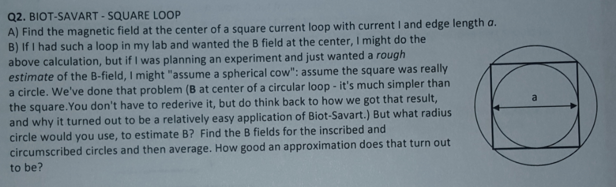 Solved Find the magnetic field at the center of a square | Chegg.com