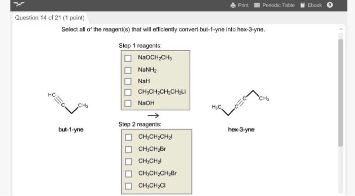 Solved Select all of the reagent(s) that will efficiently | Chegg.com