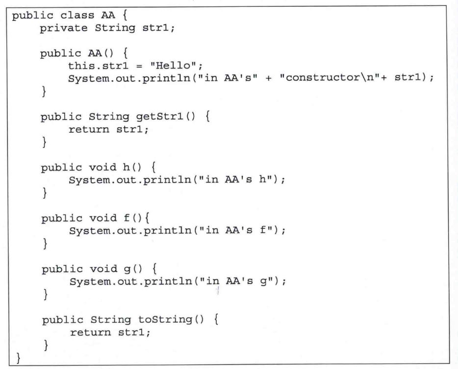 Solved public class AA private String strl; public AA )f | Chegg.com