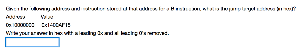 Solved Given the following address and instruction stored at | Chegg.com
