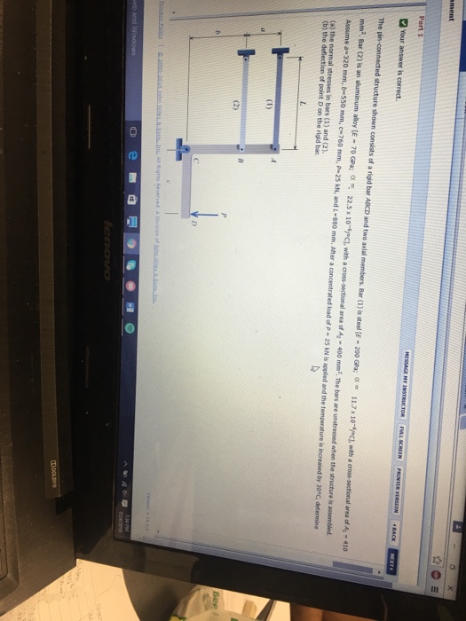 Solved The pin connected structure shown consists of a rigid | Chegg.com