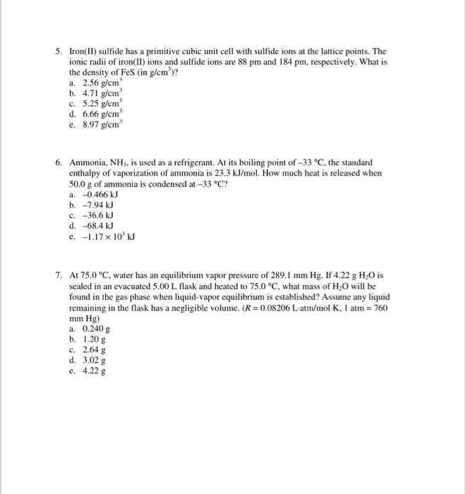 Solved Iron(II) sulfide has a primitive cubic unit cell with | Chegg.com