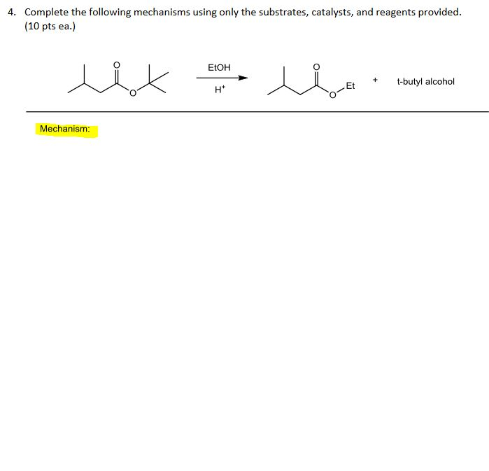 Solved Complete the following mechanisms using only the | Chegg.com