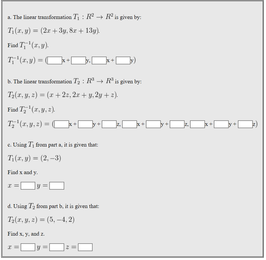 Solved a. The linear transformation T : R2 → R2 is given by: | Chegg.com