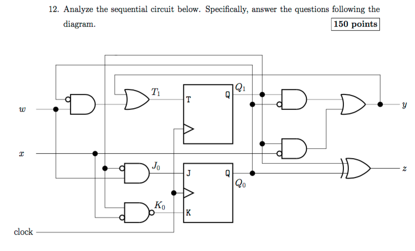 Solved 12. Analyze the sequential circuit below. | Chegg.com
