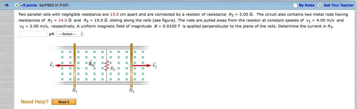 Solved Q16: Two parallel rails with negligible resistance | Chegg.com