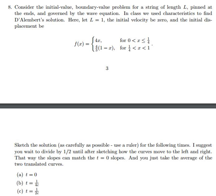 Consider the initial-value, boundary-value problem | Chegg.com