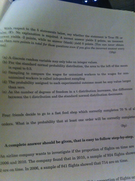 Solved A discrete random variable may only take on integer | Chegg.com