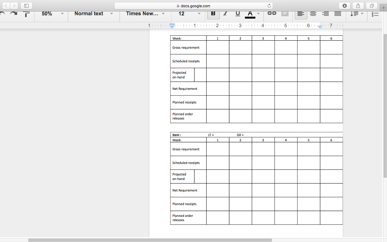 Solved Develop a complete net material requirements plan for | Chegg.com