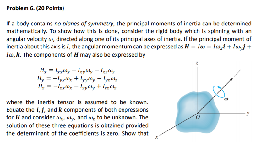 Solved Problem 6. (20 Points) If a body contains no planes | Chegg.com