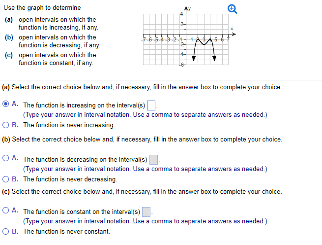 Solved (a) open intervals on which the function is | Chegg.com