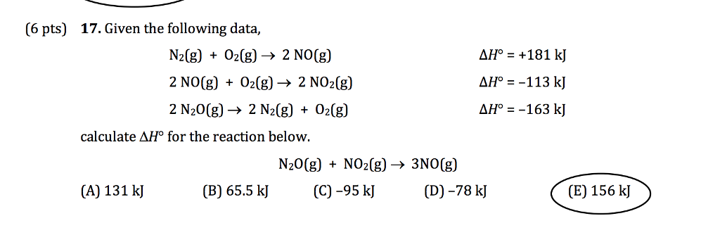 Solved Given the following data, calculate DH° for the | Chegg.com