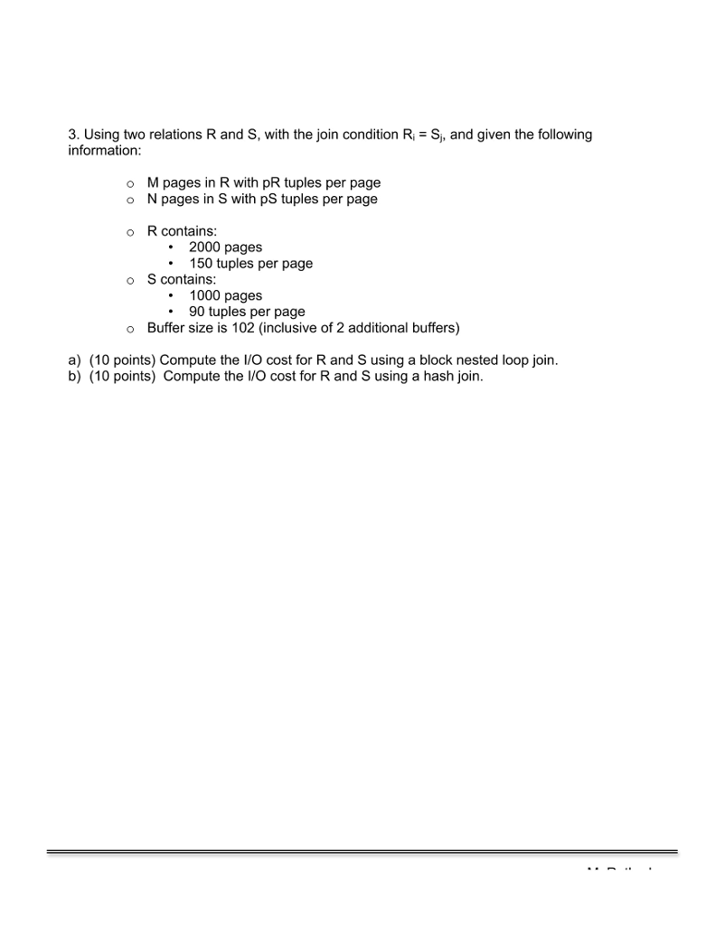 Solved 3. Using two relations R and S, with the join | Chegg.com