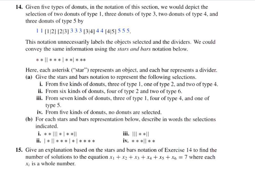 Solved Given five types of donuts, in the notation of this | Chegg.com