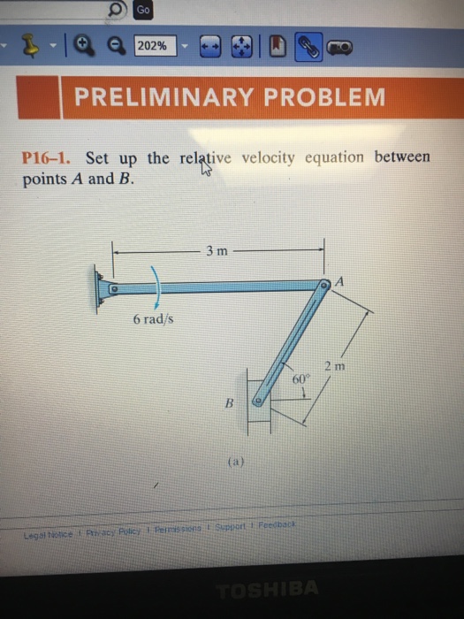Solved . Set up the relative velocity equation between | Chegg.com