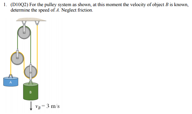 Solved For the pulley system as shown, at this moment the | Chegg.com