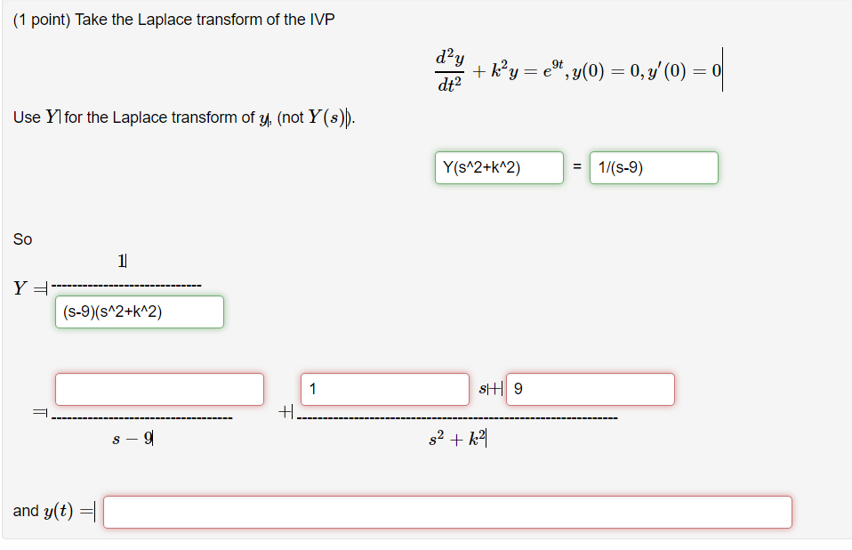 Solved Take the Laplace transform of the IVP d^2y/dt^2 + | Chegg.com