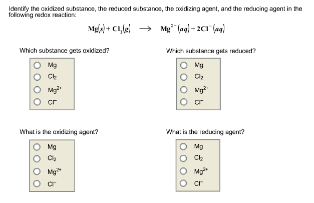 Solved Identify the oxidized substance, the reduced | Chegg.com