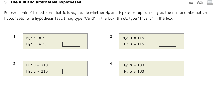 Solved For each pair of hypotheses that follows, decide | Chegg.com
