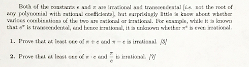 Solved Both of the constants e and π are irrational and | Chegg.com