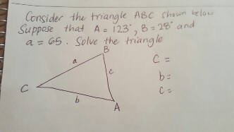 Solved Consider the triangle ABC shown below suppose that A | Chegg.com