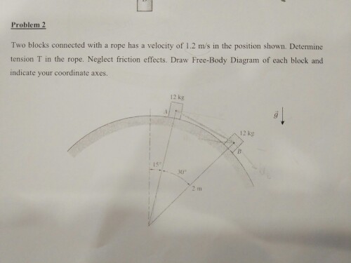 Solved Problem 2 Two blocks connected with a rope has a | Chegg.com