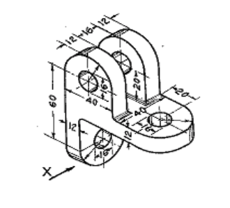 Solved Draw from the arrow X Front, Top, RHS and LHS view | Chegg.com