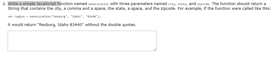 Solved 2. Write a simple JavaScript function named | Chegg.com