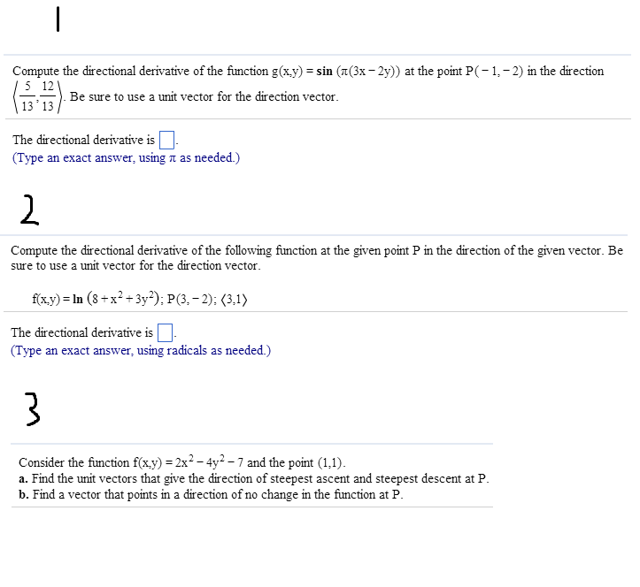 Solved 1. Compute the directional derivative of the function | Chegg.com