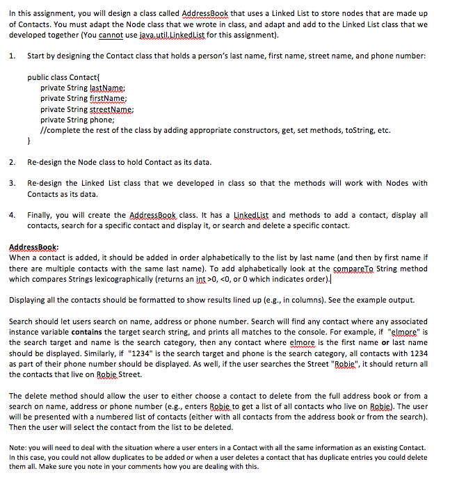Solved Please do the code in Java and do not use any sort of | Chegg.com