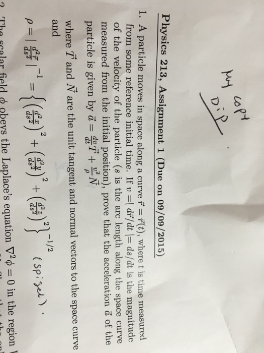 Solved A particle moves in space along a curve r = r(t), | Chegg.com