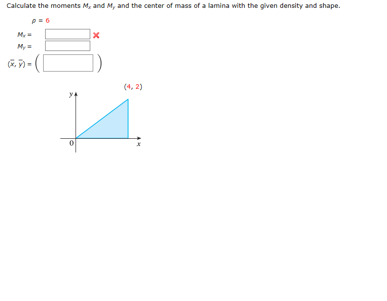 Solved Calculate the moments M_x and M_y and the center of | Chegg.com