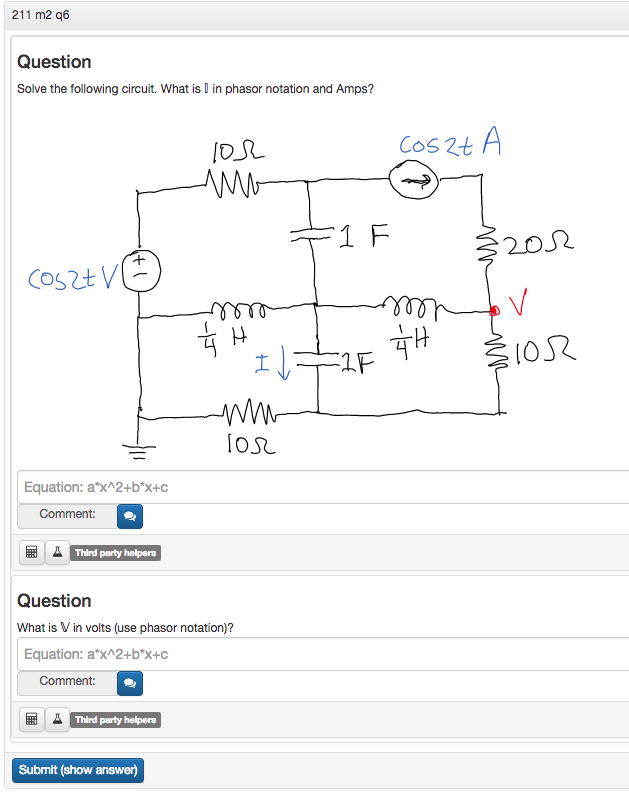 Solved Solve the following circuit. What is I in phasor | Chegg.com