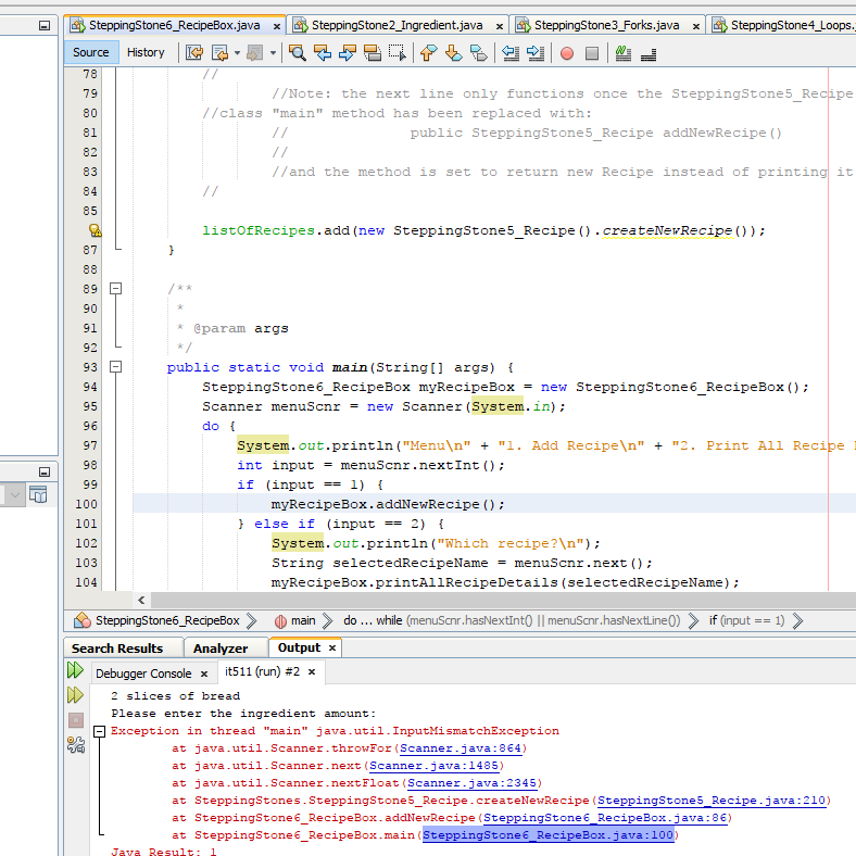 Solved Java help needed with exceptions. I've written a | Chegg.com
