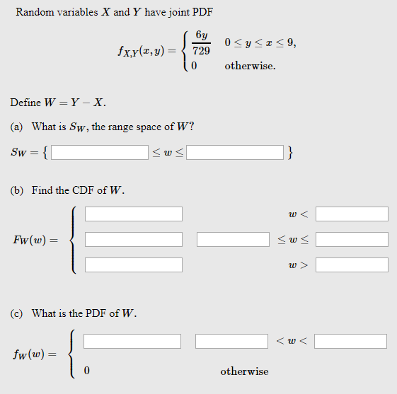 Solved Random variables X and Y have joint PDF 729 0 X,Y(z, | Chegg.com