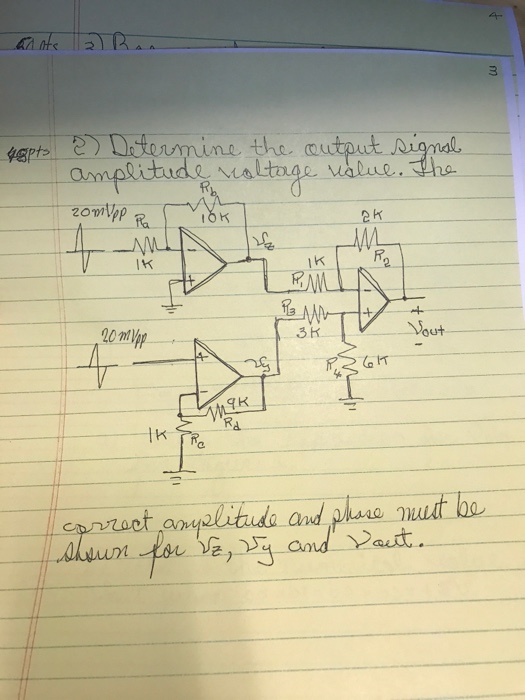 Solved Determine the output signal amplitude voltage value. | Chegg.com