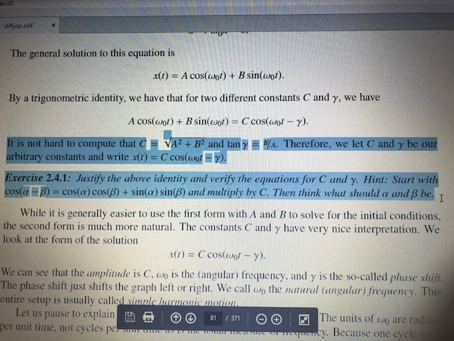 Solved Its exersice 2.4.1 from Diffy Q's Engineering Math. | Chegg.com