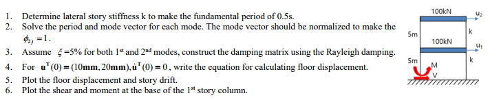 Solved This is a problem for the MDF(multi degree freedom of | Chegg.com