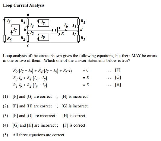 Solved Loop Current Analysis Loop Analysis Of The Circuit