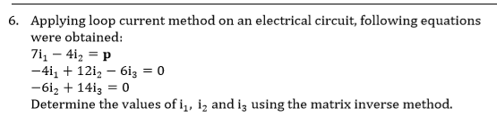 Solved Applying loop current method on an electrical | Chegg.com