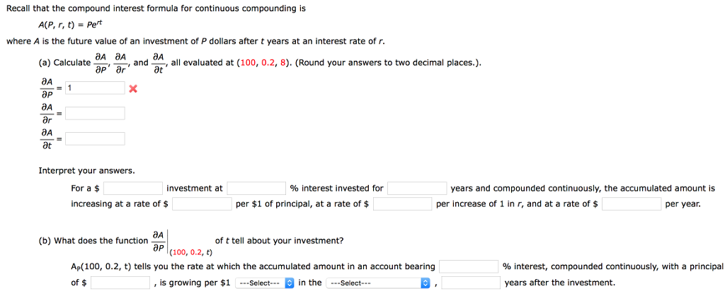 Solved Recall that the compound interest formula for | Chegg.com