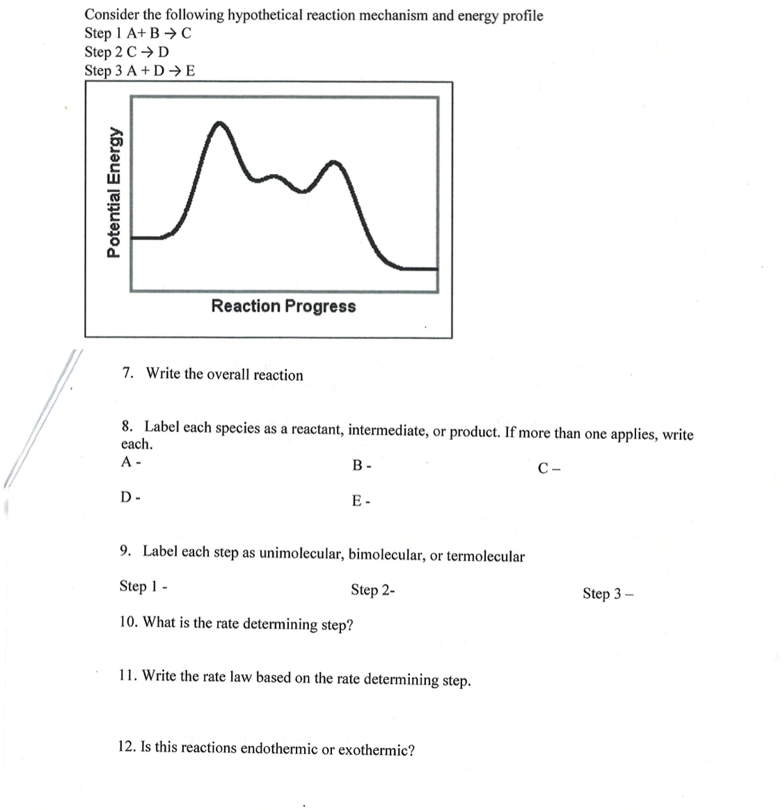 Solved Consider the following hypothetical reaction | Chegg.com