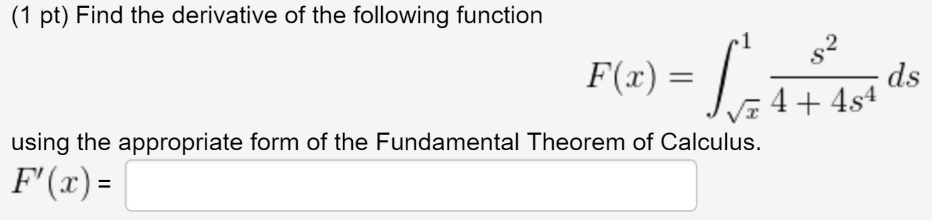 Solved Find the derivative of the following function using | Chegg.com