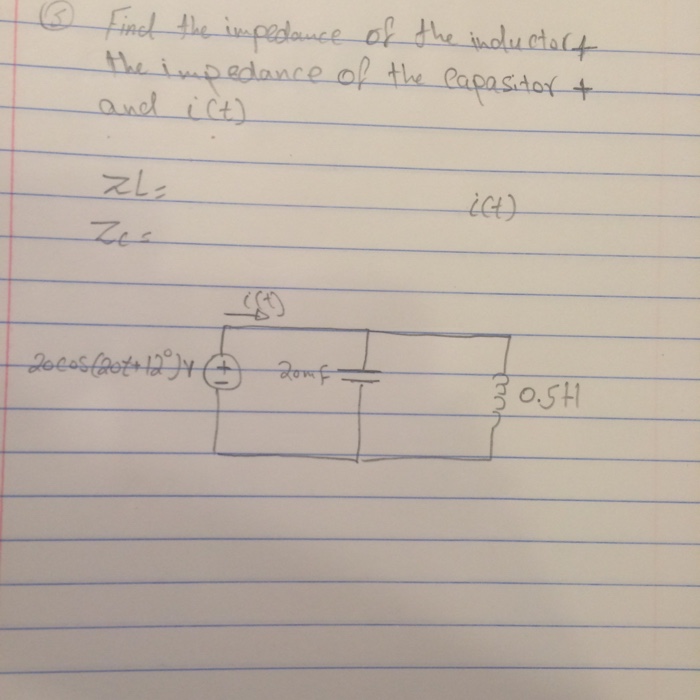 Solved Find the impedance of the inductor + the impendence | Chegg.com