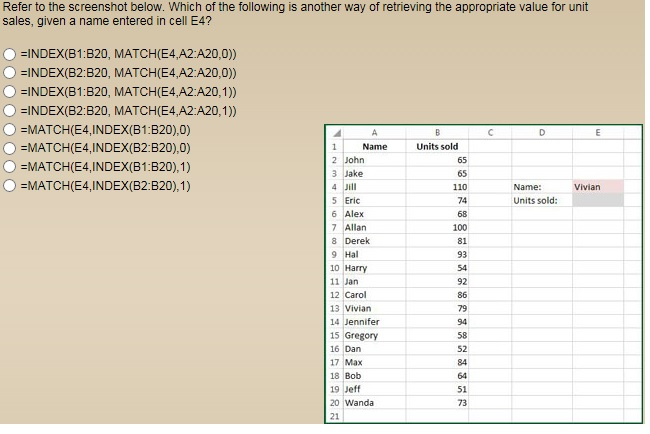 Solved Refer to the screenshot below. Which of the following | Chegg.com
