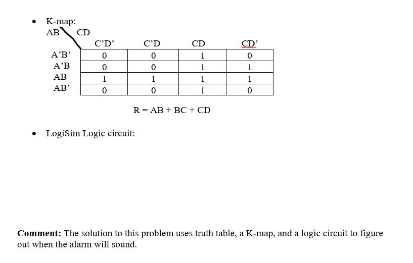 Solved Please design a logic circuit for the following | Chegg.com