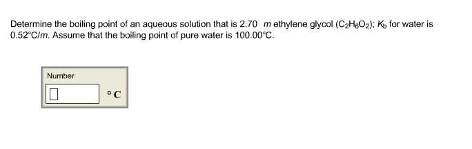 Solved Determine the boiling point of an aqueous solution | Chegg.com
