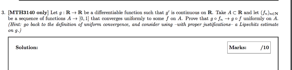 Solved 3. [MTH3140 only] Let g : R ? R be a differentiable | Chegg.com